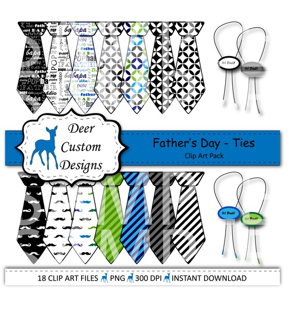 Instant Download Fathers Day 01 Ties Digital Clipart The Best Dad Ever