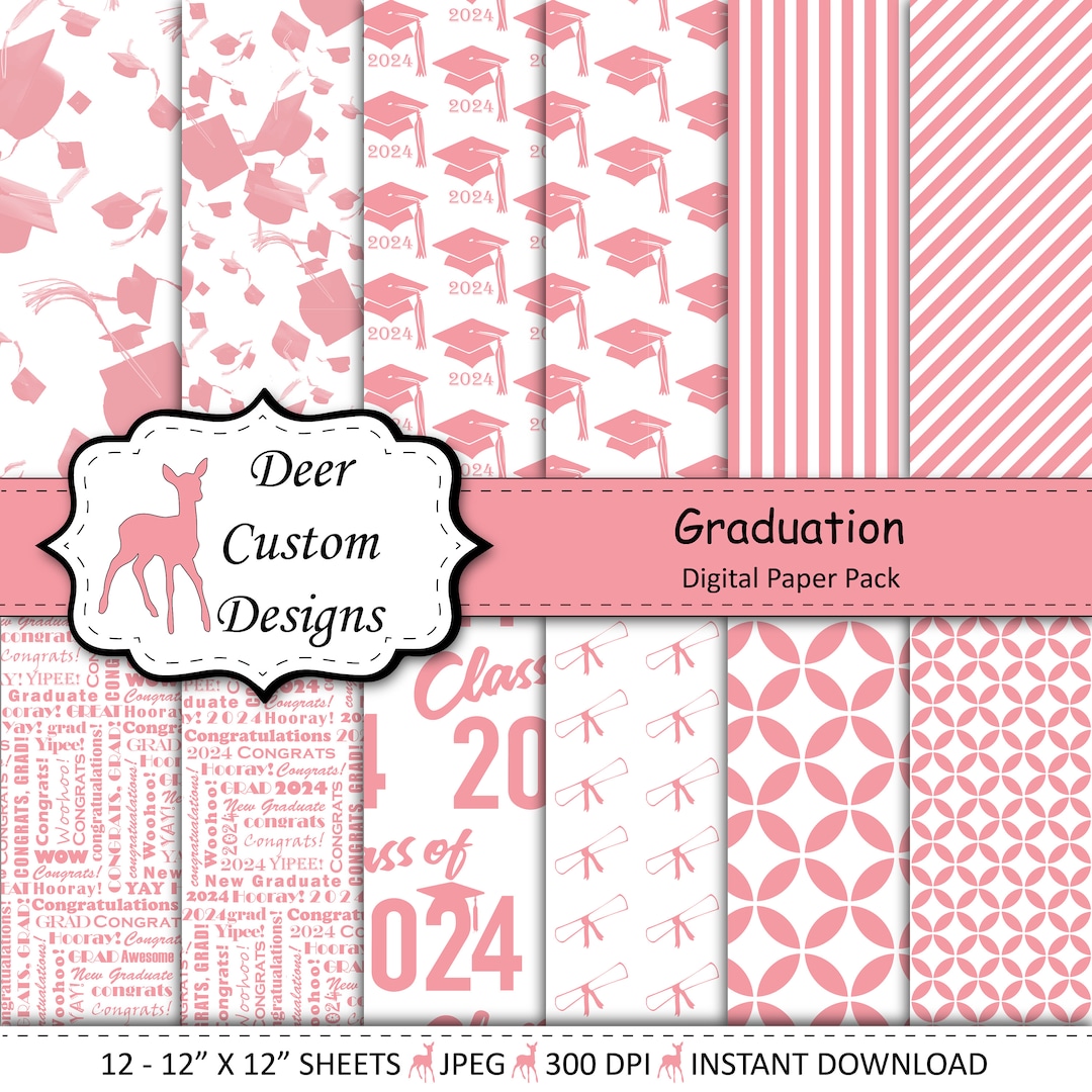 2024 Graduation Paper Pack Graduation Scrapbook Paper Printable ...