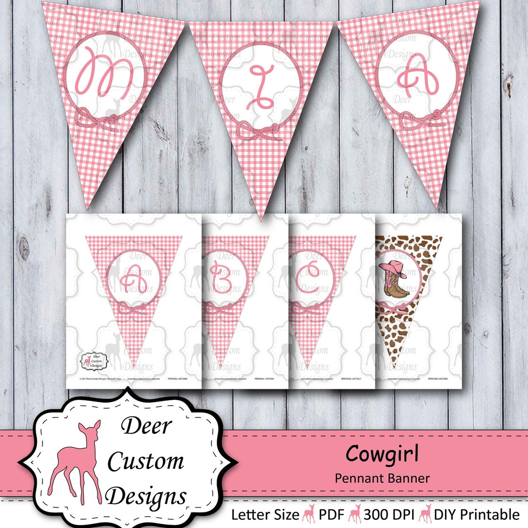 Cowgirl Banner | Cowgirl Birthday Banner | Western Party Banner ...