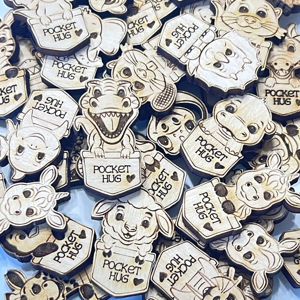 Pocket Hug Laser Cut Tokens - Etsy