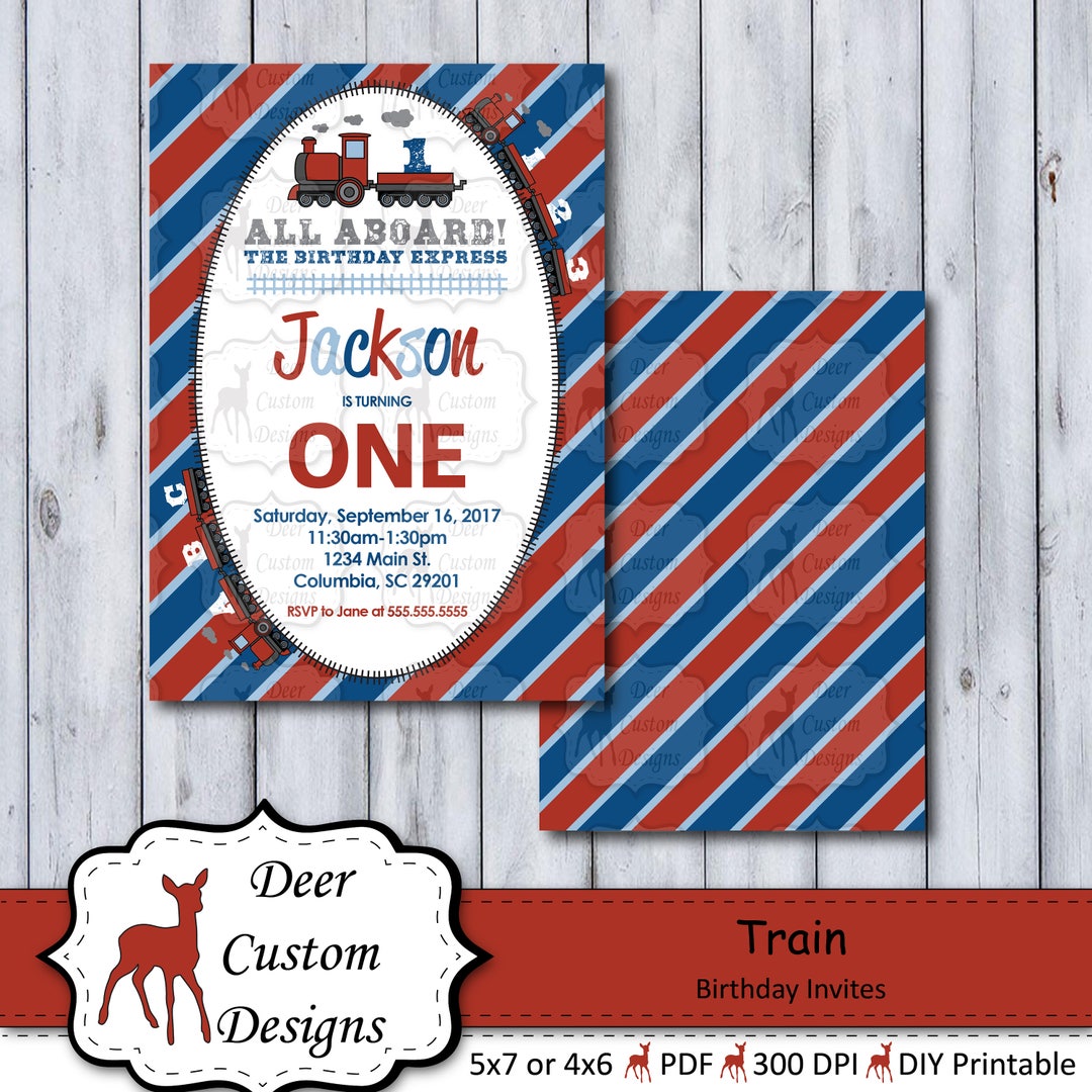 Train Birthday Invitation: All Aboard Party, Any Age (PDF) - Etsy