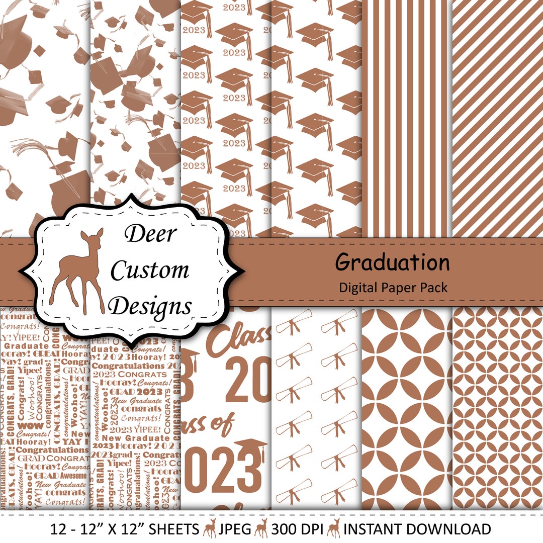 2023 Graduation Paper Pack Graduation Scrapbook Paper Printable ...