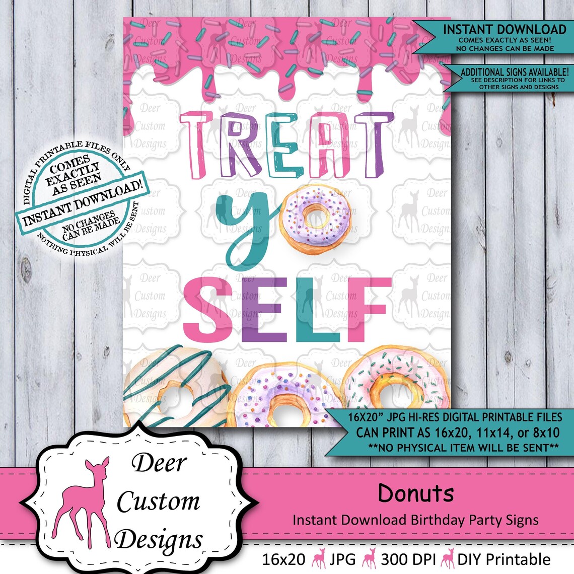 Printable Donut Party Sign Instant Digital Download Sweet - Etsy