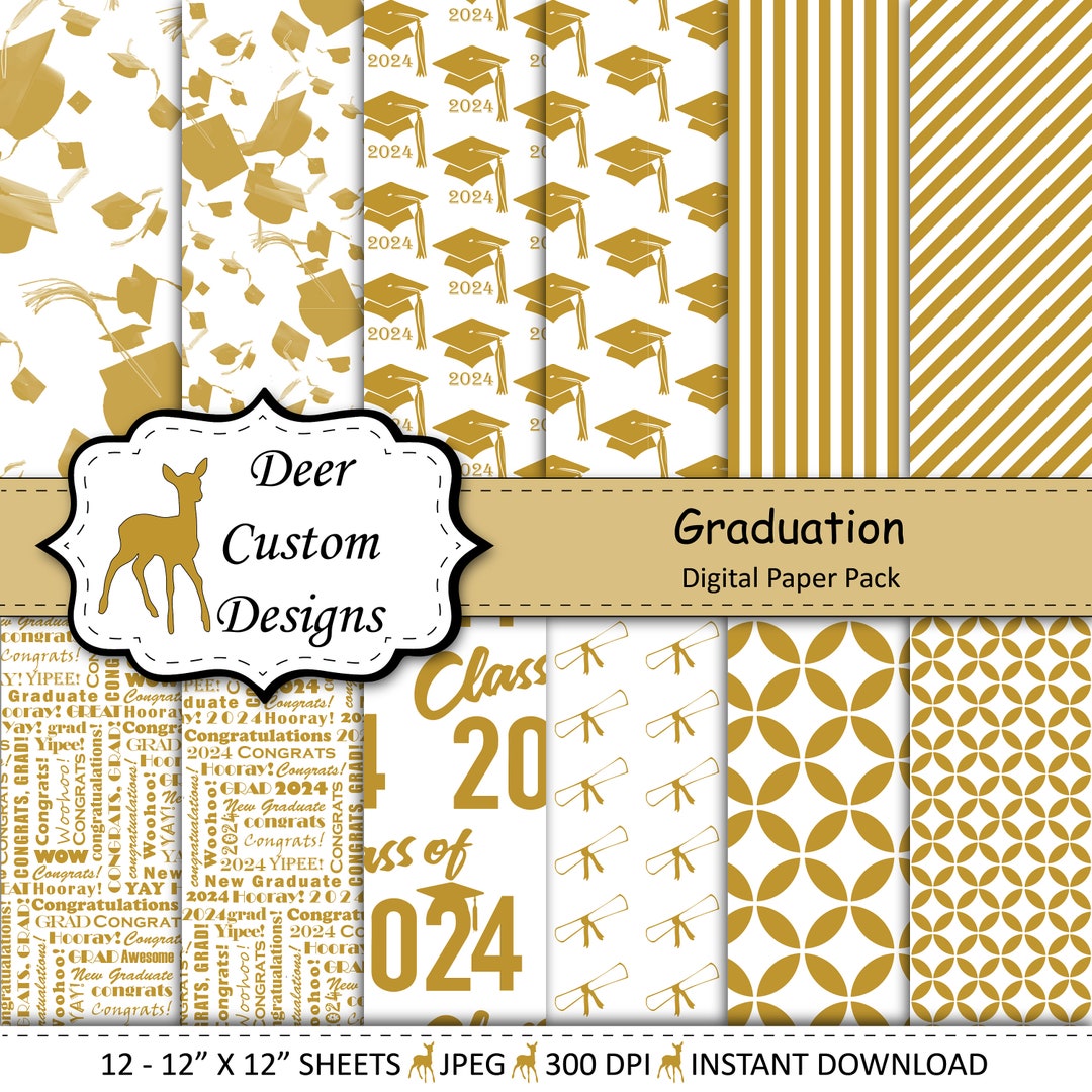 2024 Graduation Paper Pack Graduation Scrapbook Paper Printable ...