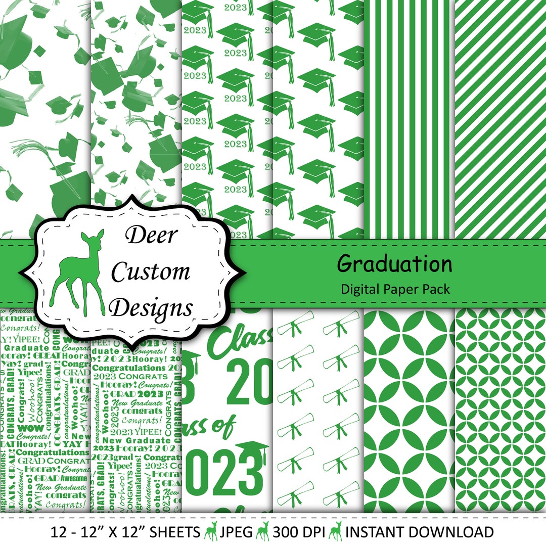 2023 Graduation Paper Pack Graduation Scrapbook Paper Printable ...
