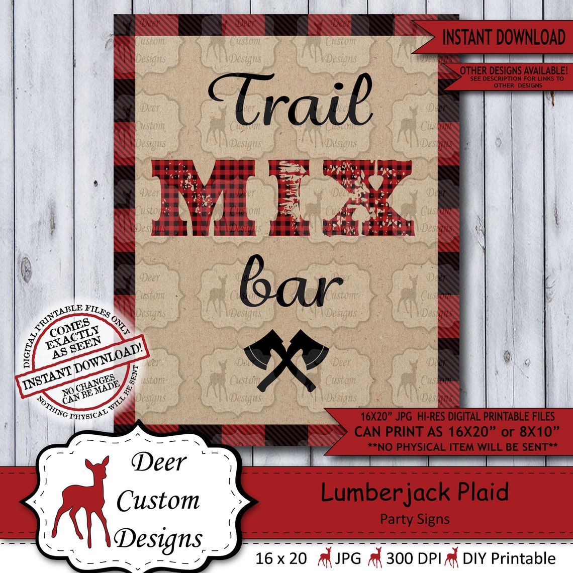 Printable Lumberjack Party Sign Instant Digital Download | Etsy