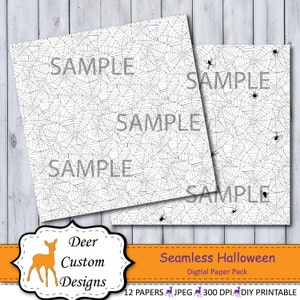 Seamless Halloween Digital Paper Pack | 12 Halloween Digital Scrapbook ...