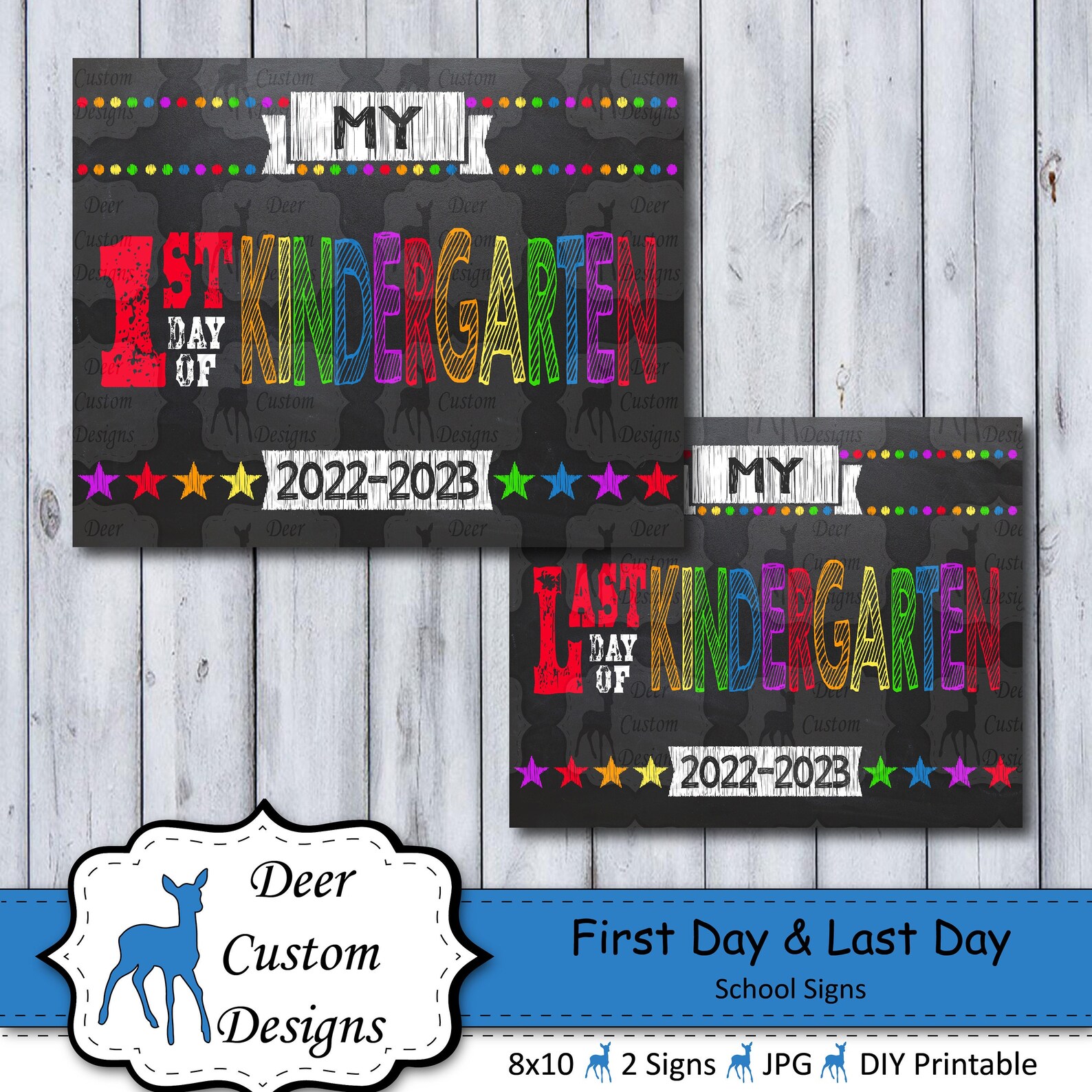 Printable First Day of Kindergarten School Sign Back to - Etsy