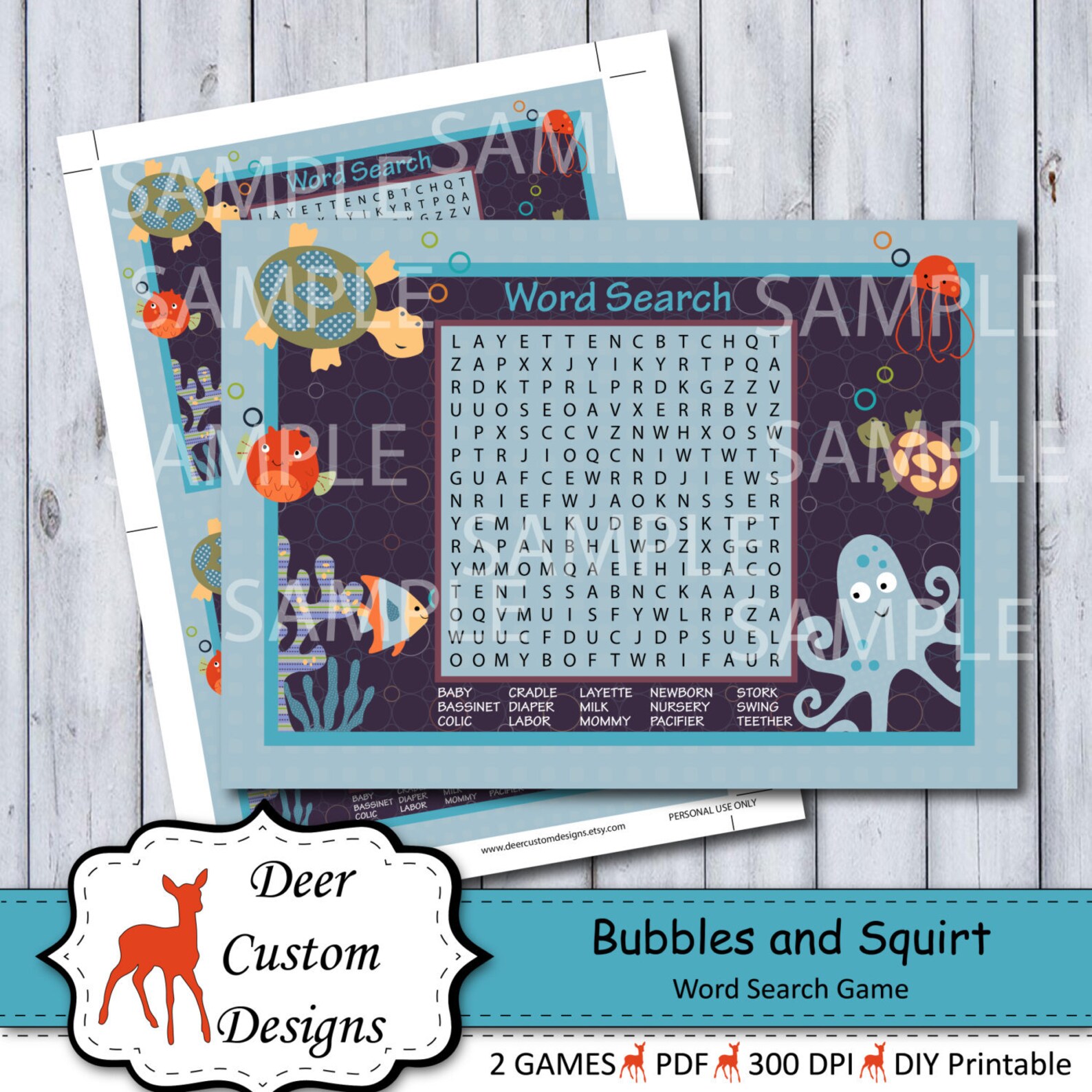 Bubbles and Squirt Word Search Game Bubbles and Squirt - Etsy