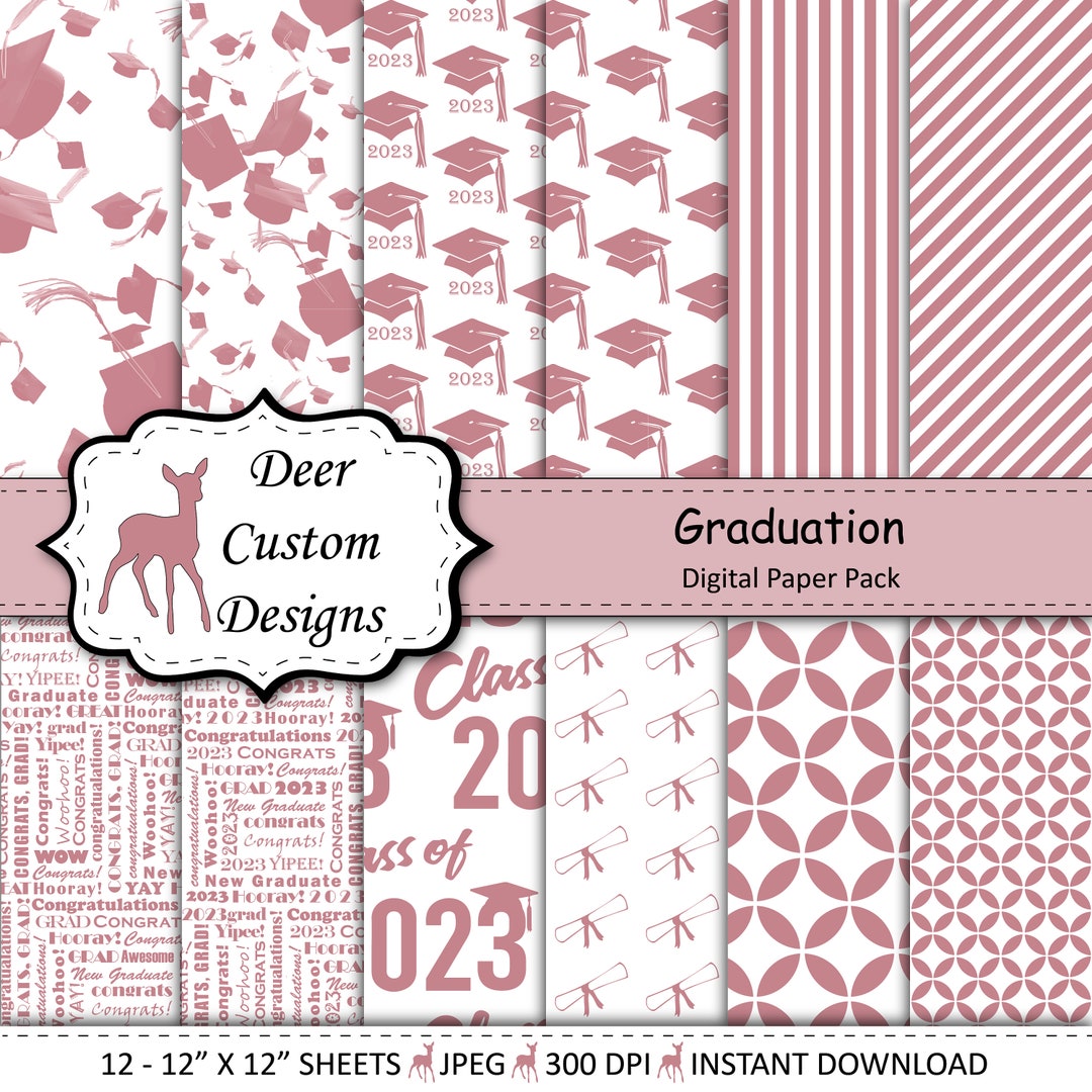 2023 Graduation Paper Pack | Graduation Scrapbook Paper | Printable ...