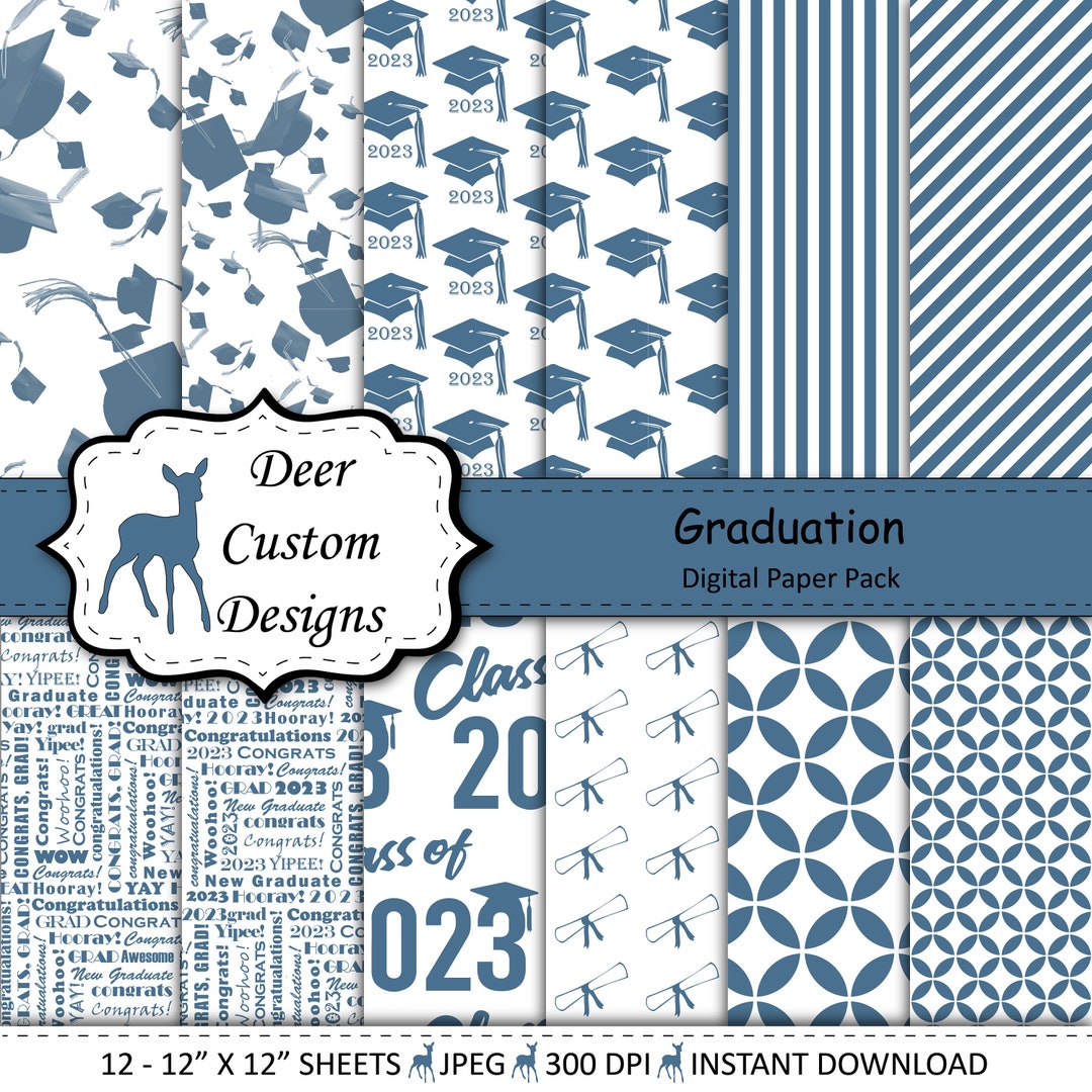 2023 Graduation Paper Pack | Graduation Scrapbook Paper | Printable ...