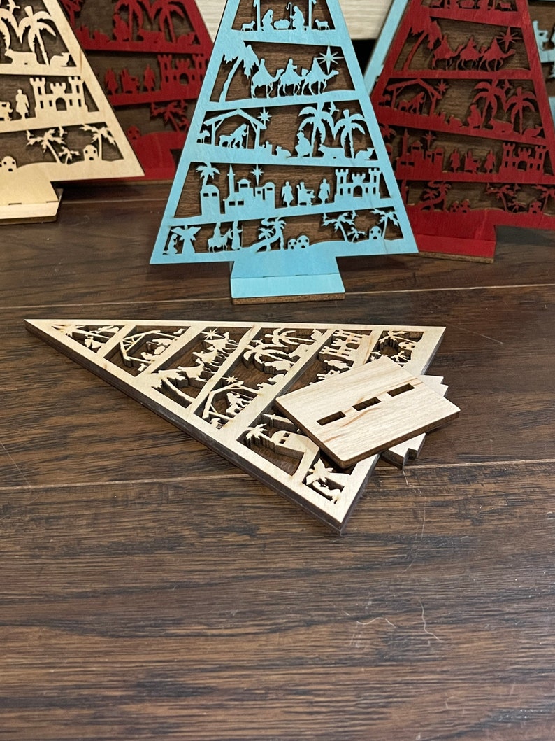 Wooden Nativity Tree: Freestanding Christmas Scene Home Decor - Etsy