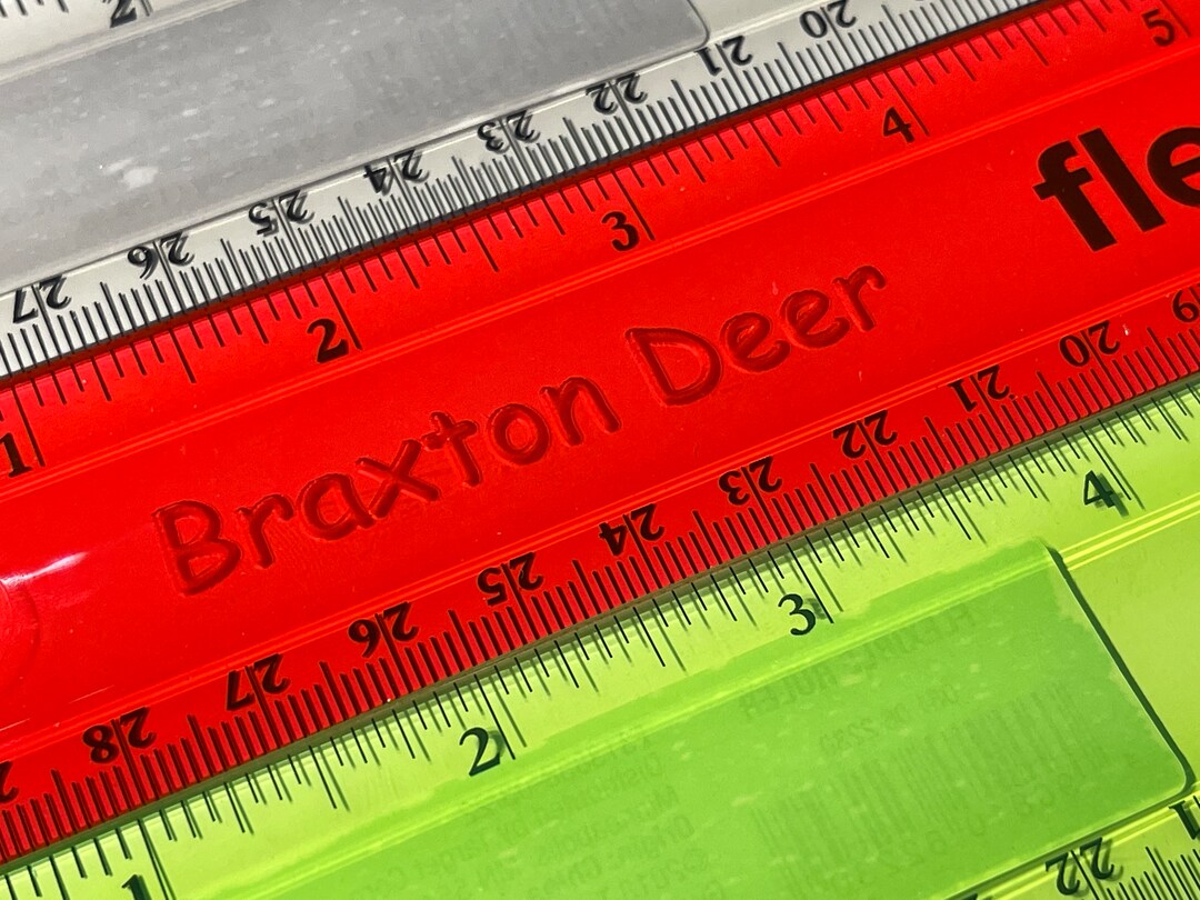 Personalized Laser Engraved 12" Flexible Ruler for Back to School ...