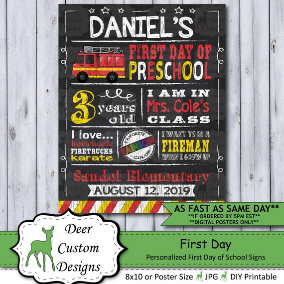Back to School Sign | First Day of School Sign | Printable or Printed ...