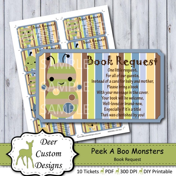 Peek A Boo Monster Book Request | Peek A Boo Monster Nursery by Cocalo ...