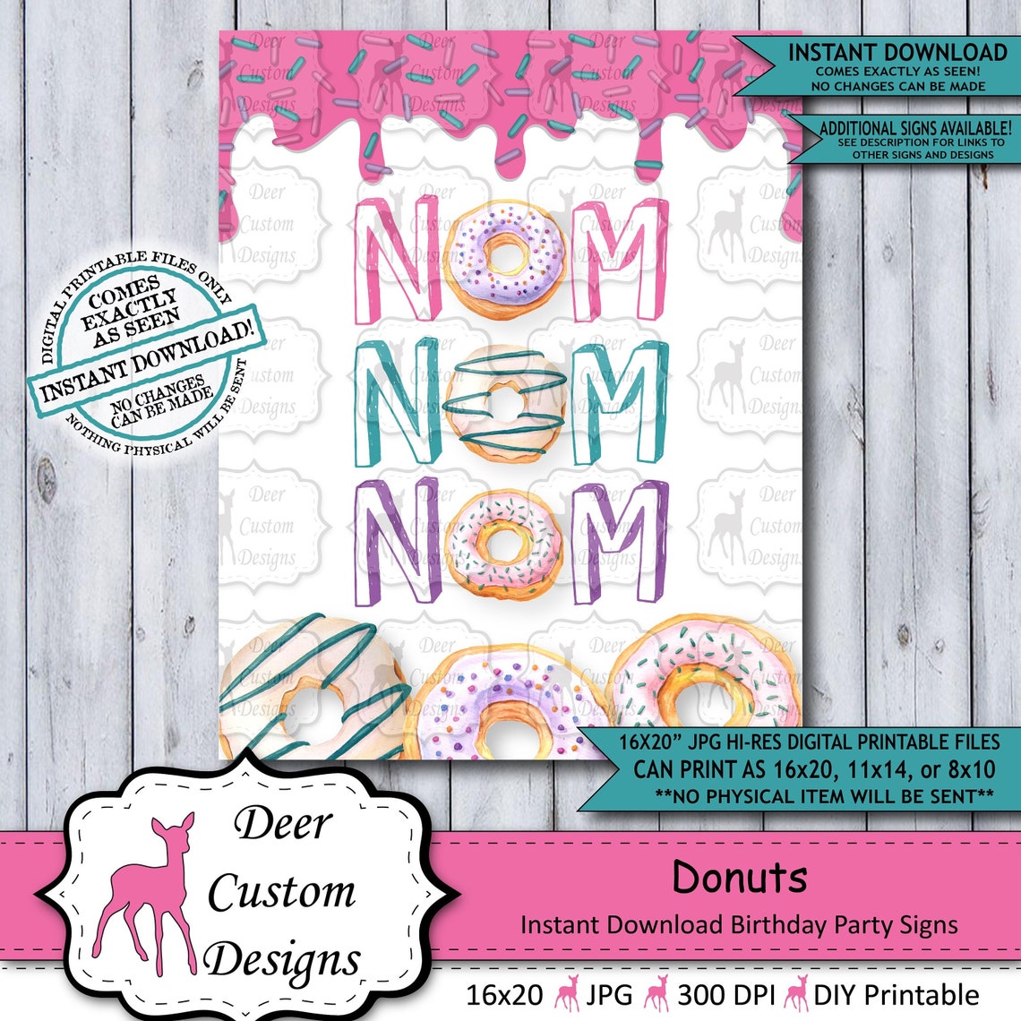 Printable Donut Party Sign Instant Digital Download Sweet - Etsy