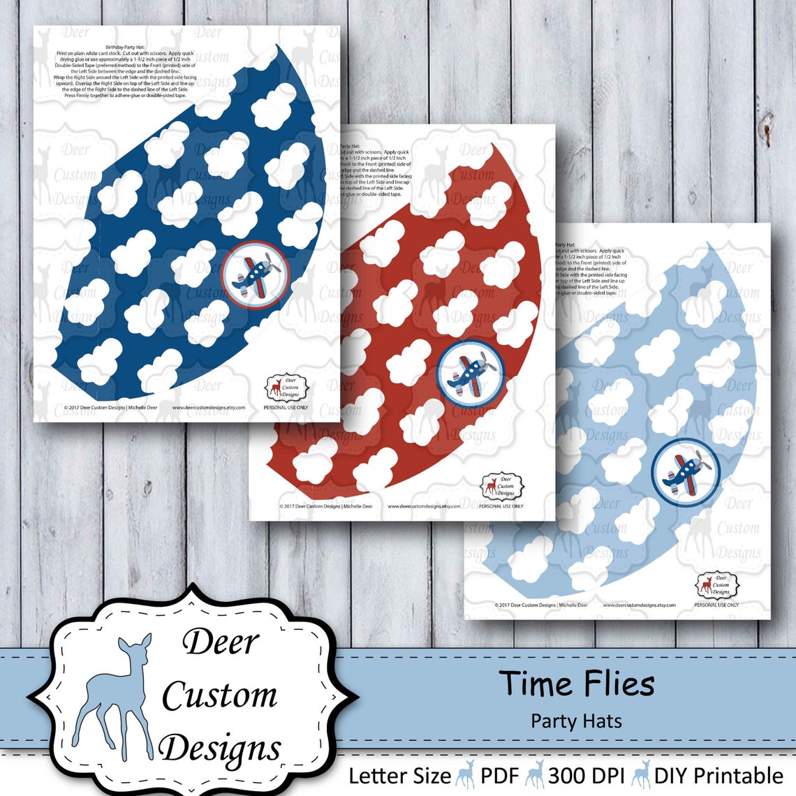 Time Flies Party Hats Airplane Birthday Hats Boys Birthday | Etsy