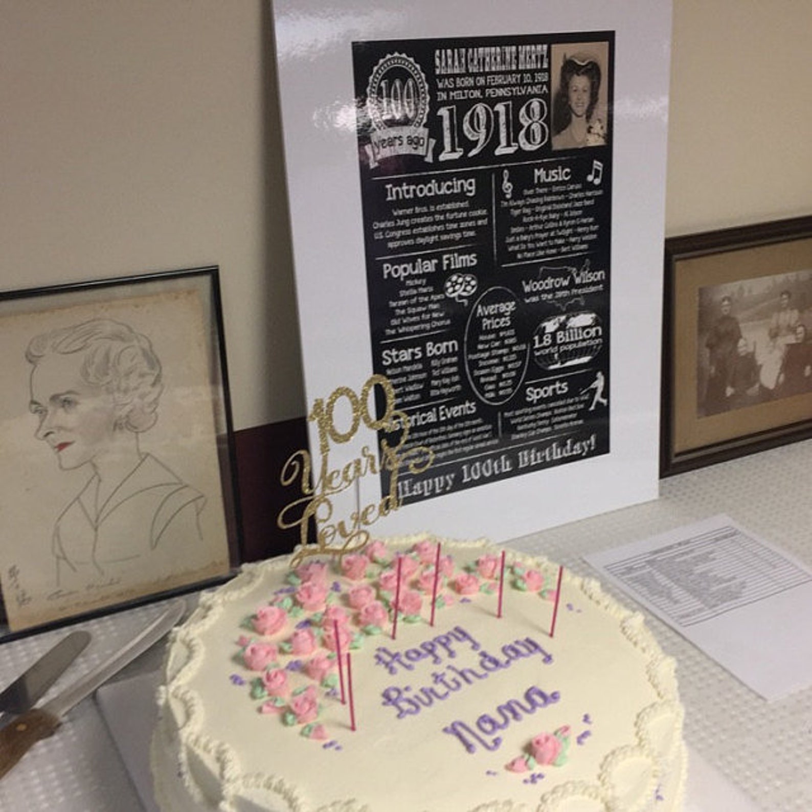 103rd Birthday Poster | 103rd Anniversary Poster | Chalkboard Poster ...