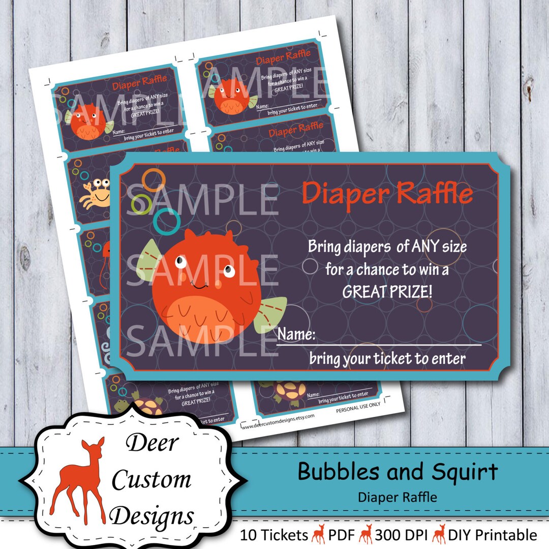 Bubbles and Squirt Diaper Raffle Bubbles and Squirt Nursery - Etsy