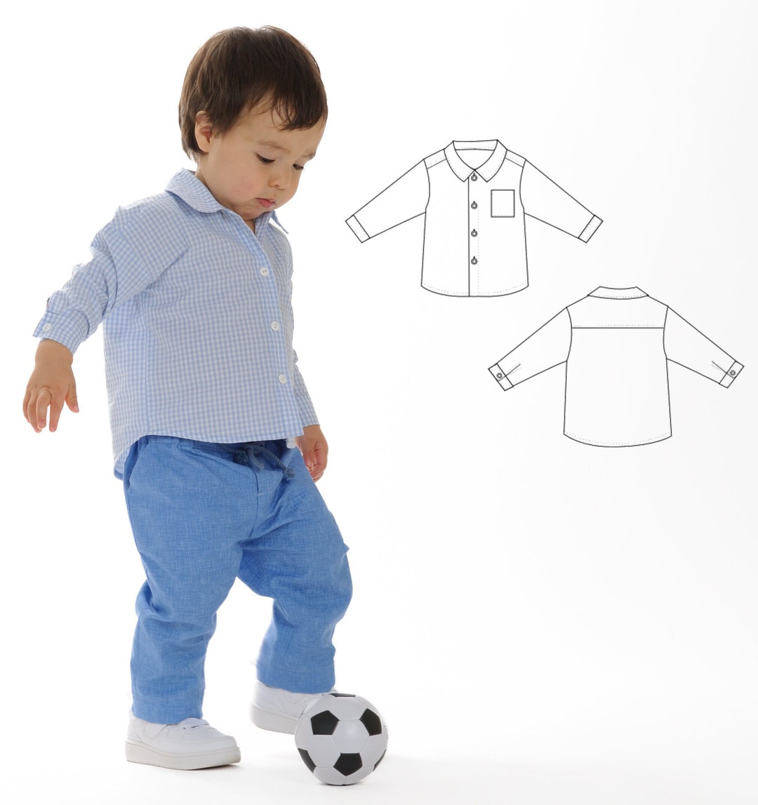Boys Baby/toddler Shirt, Sewing Pattern Pdf. TOM, Sizes 6m to 7y by ...