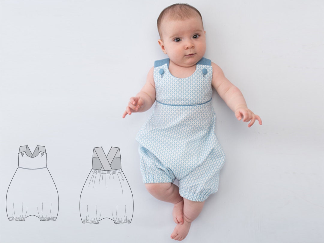 Baby Summer Romper Sewing Pattern PDF | Sleeveless Romper & Full-length ...