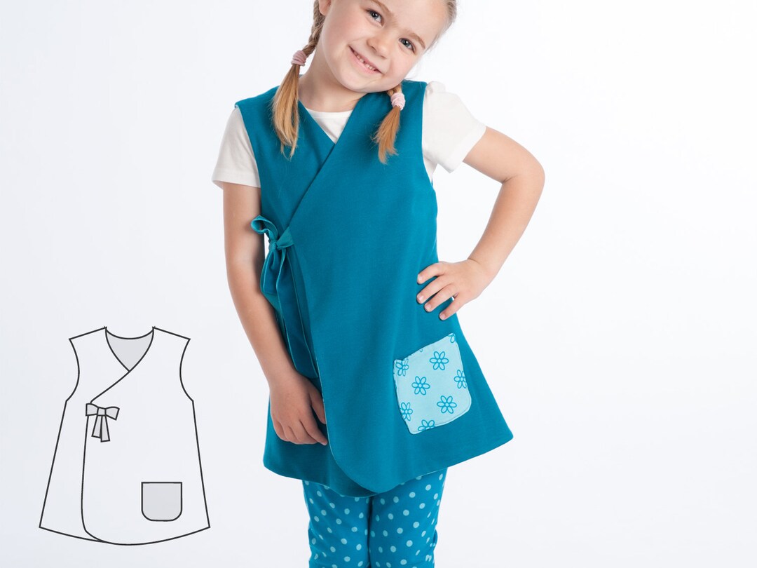 Girls Wrap Dress & Reversible Jacket Sewing Pattern | PDF Set | Sizes ...