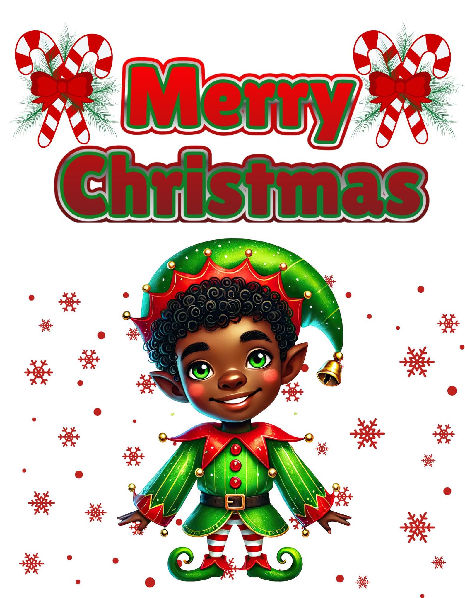 Merry Christmas Santa Elf Black Elf - Etsy