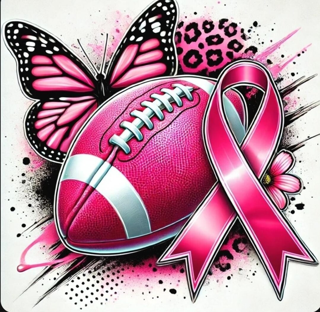 Breast Cancer Football & Butterflies - Etsy