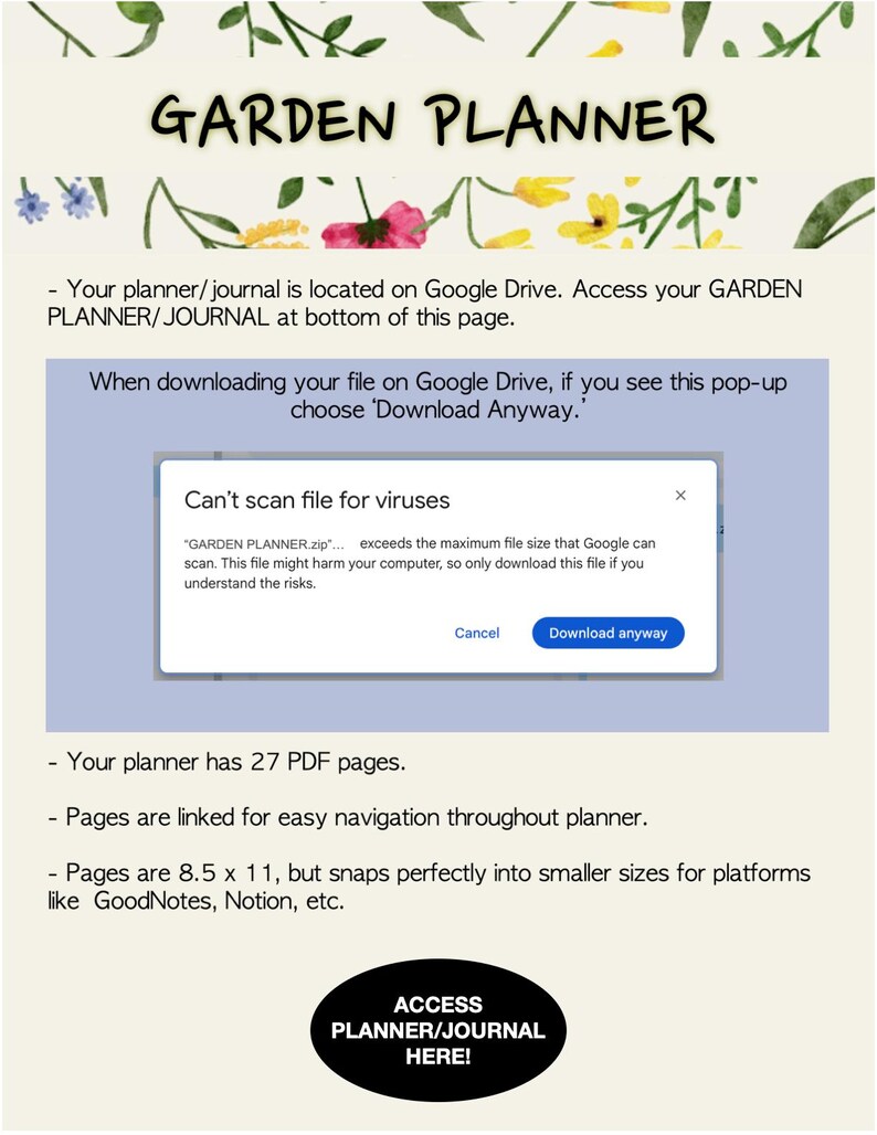 Garden Planner Printable Digital Gardening Planner Journal Plant ...