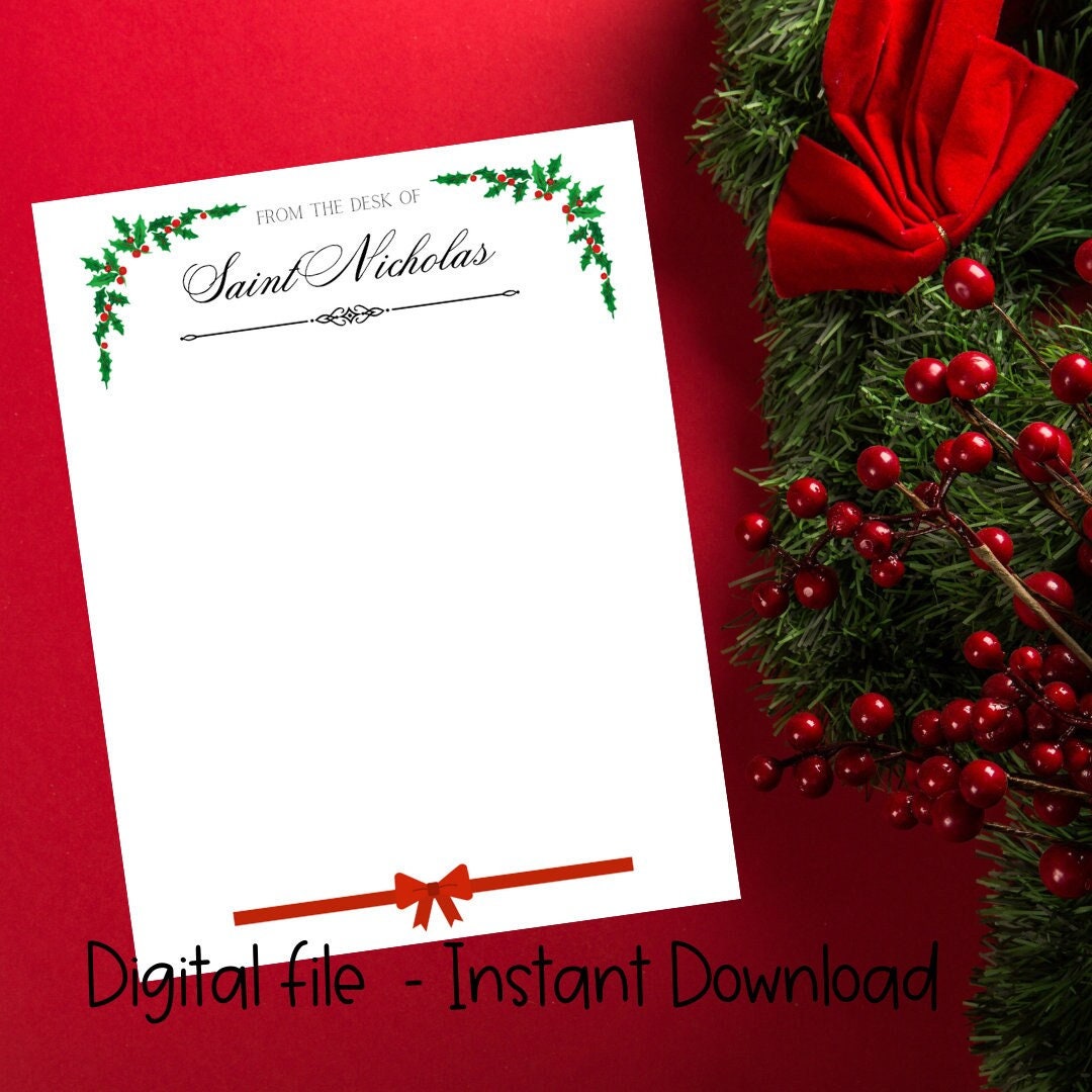 Letter From Saint Nicholas Digital File - Etsy