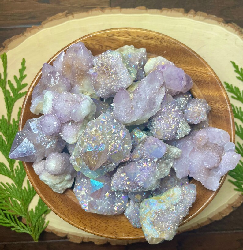 Spirit Quartz Cluster Aura Coated Amethyst Spirit Quartz - Etsy
