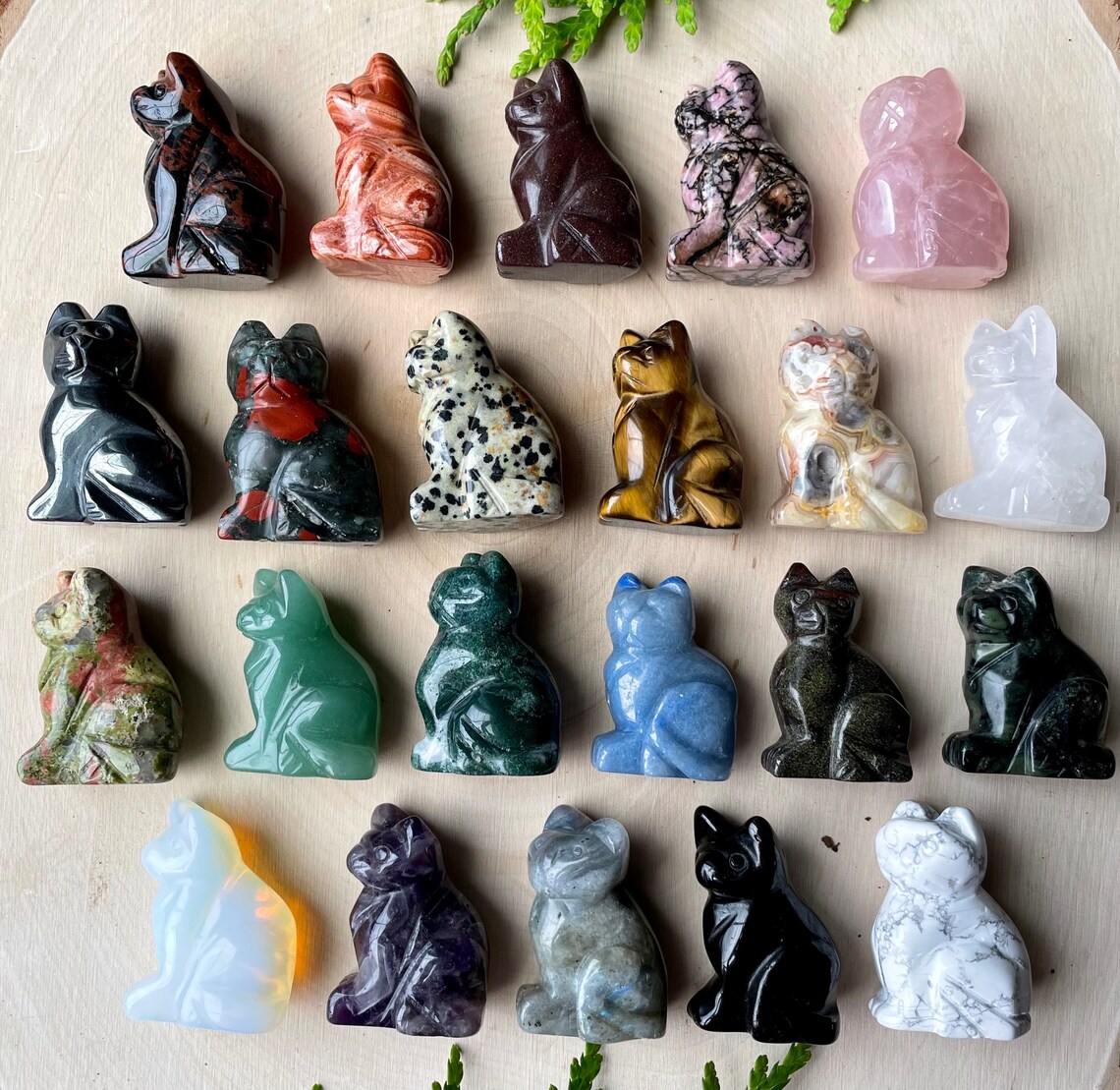 Cat Crystal Carving Kitty Carved Crystal Statue Animal - Etsy