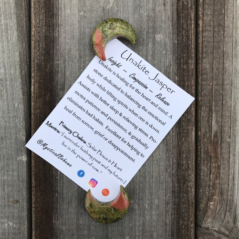 Unakite Jasper Moon Carving Unakite Jasper Crystal Unakite - Etsy