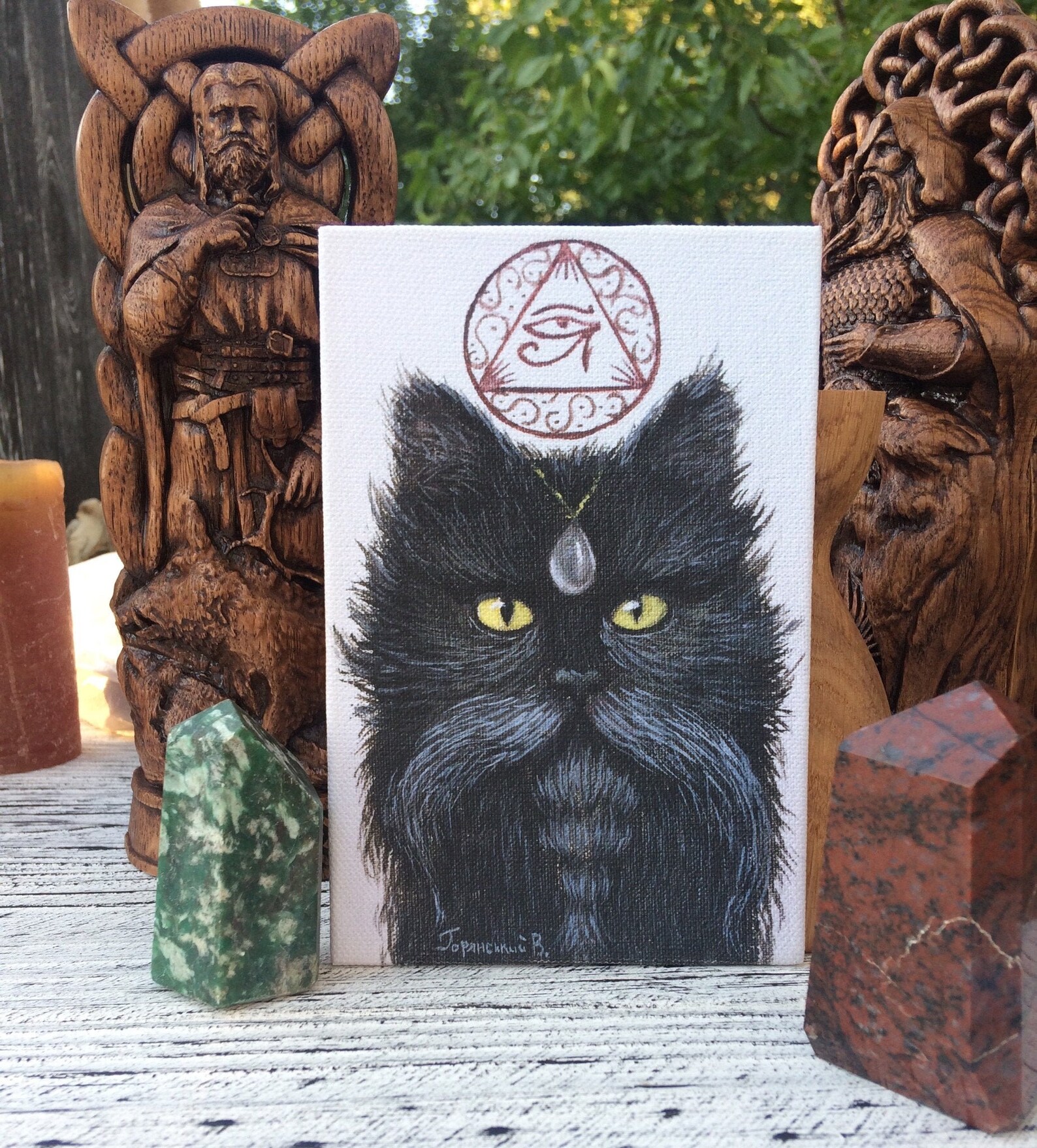 Small Size 4x6 Artwork oracle Cat Print on - Etsy