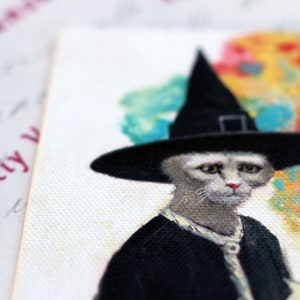 Small Size 4x6 Artwork magic Cat Print on - Etsy