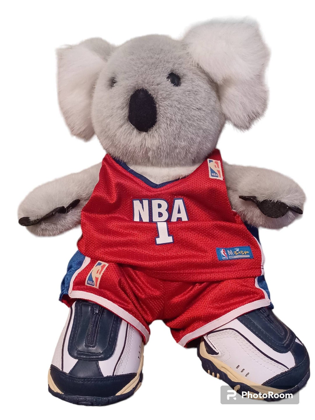 Vintage Build-a-bear Koala Stuffed Animal Plush 15 Wearing NBA Outfit and Sketcher Tennis Shoes ...