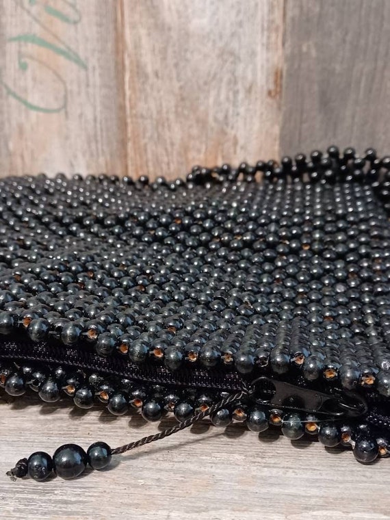 Vintage Liza Ganz New York Black Bead Handbag Purse Shoulder | Etsy