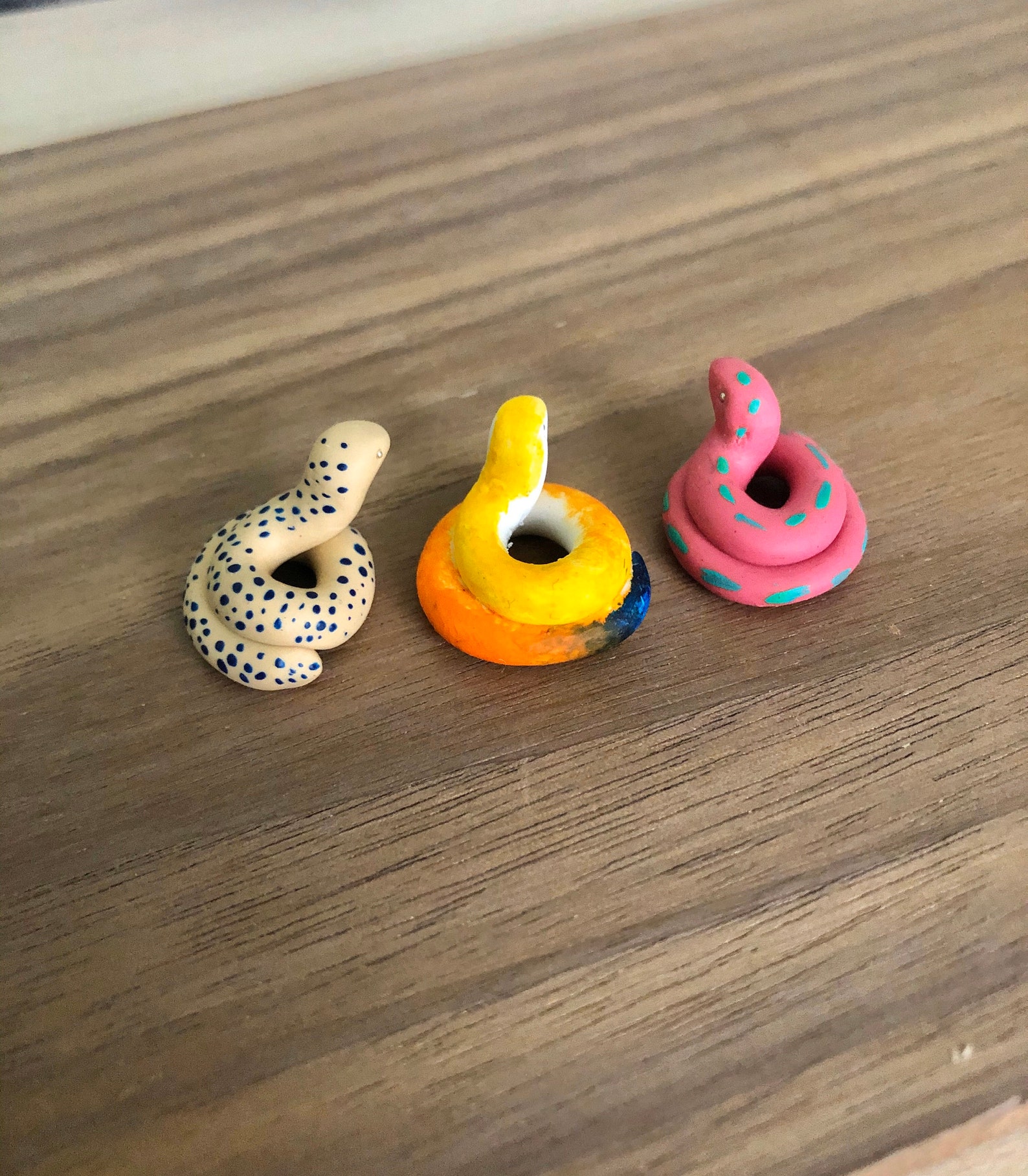 Polymer Clay Snakesset of 3 Mini Snakes Custom Snakes - Etsy