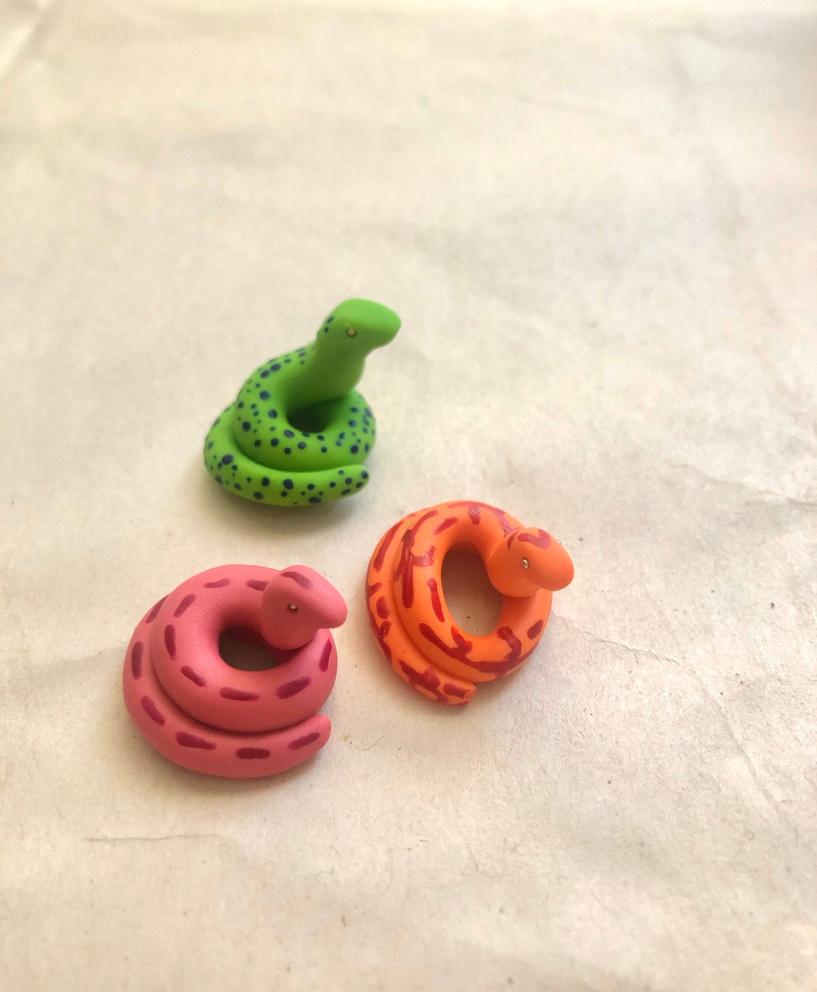 Polymer Clay Snakesset of 3 Mini Snakes Custom Snakes - Etsy