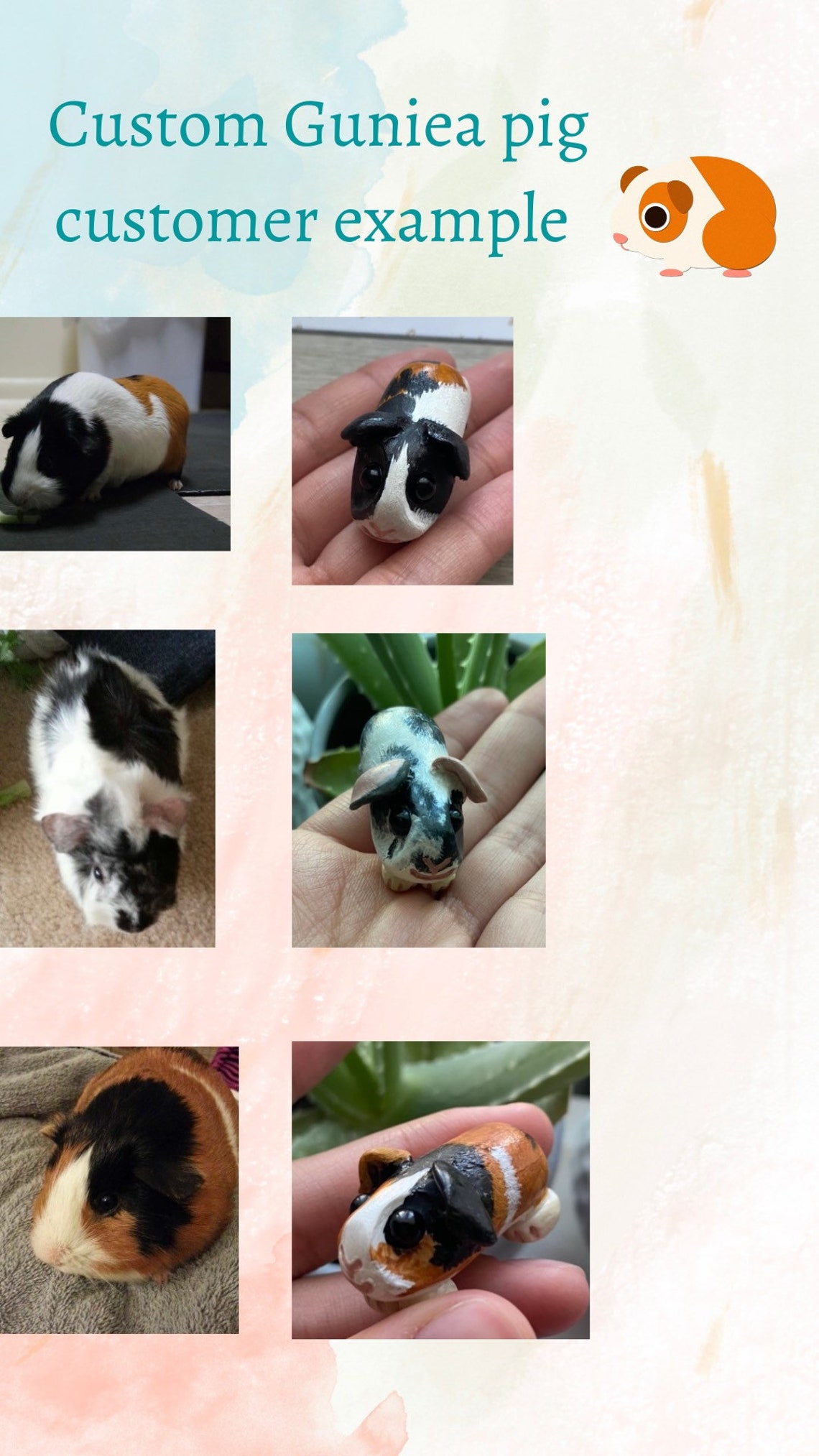 Custom Guinea Pigs Polymer Clay Guinea Pig Custom Figurine - Etsy