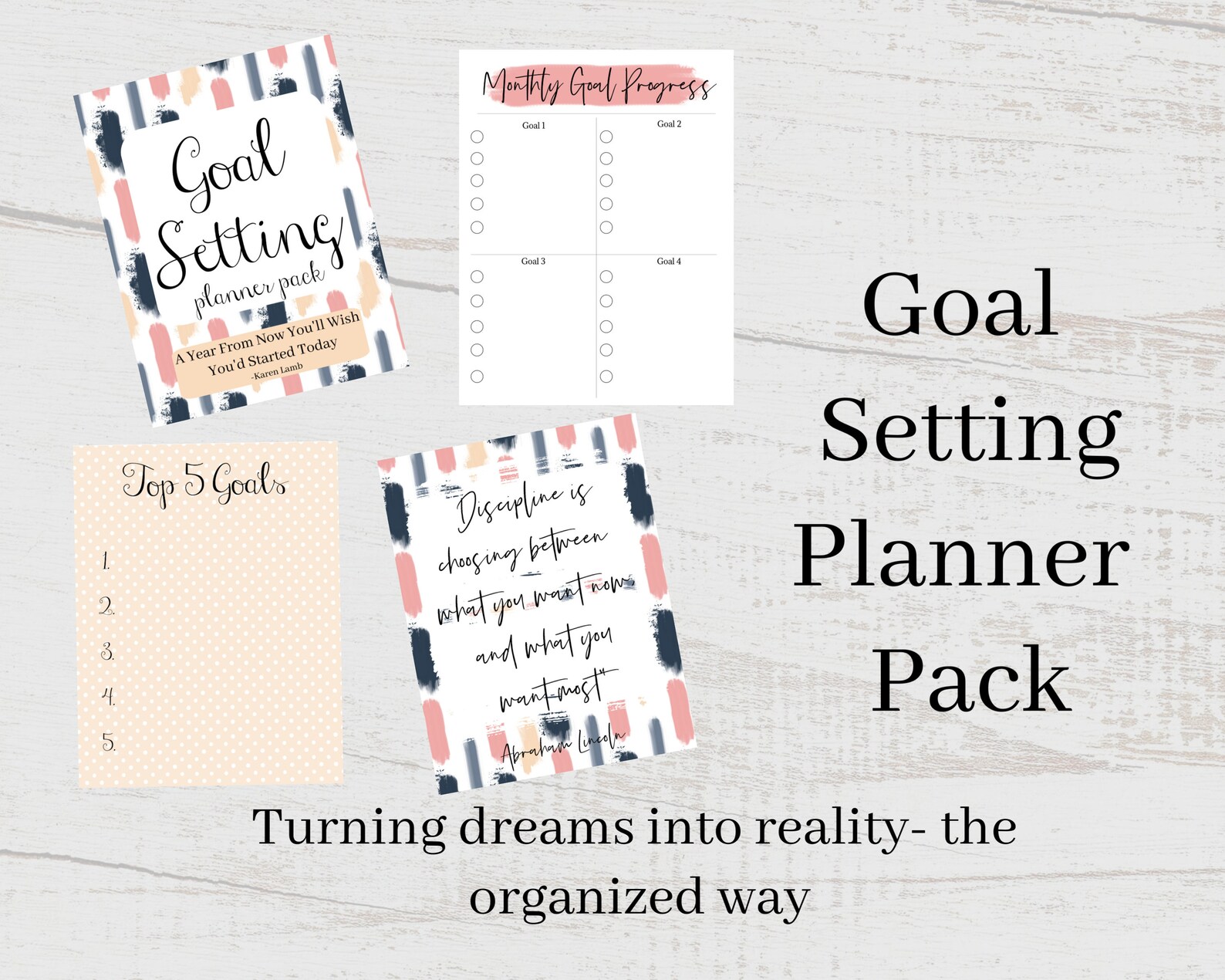Goal Setting Planner Pack- Pink Theme - Etsy