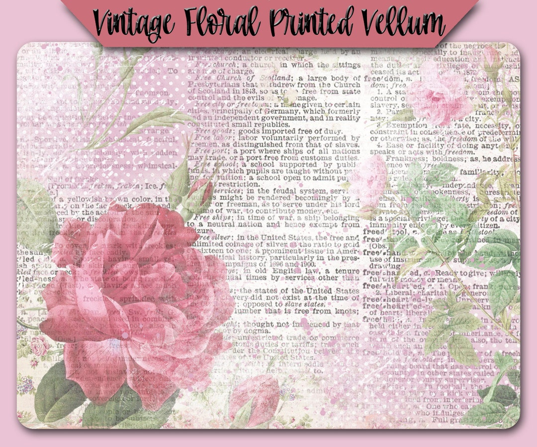 Vintage Floral Printed Vellum Paper Sheets - Etsy