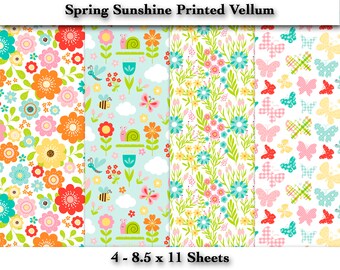 Printed Vellum Sheets//patterned Vellum//scrapbook Vellum//junk Journal ...
