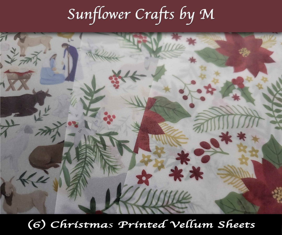 Printed Vellum Sheets//patterned Vellum//patterned Scrapbook - Etsy