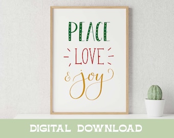 Love Peace Joy Christmas Art Download & Print - Etsy