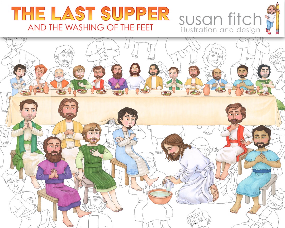 The Last Supper and Washing of Feet Clip Art Set & Printables - Etsy