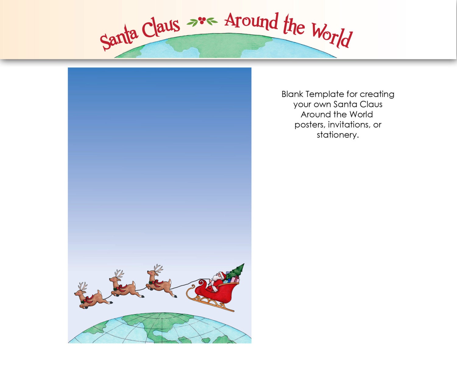 Santa Claus Around the World Digital Clip Art Coloring Pages - Etsy