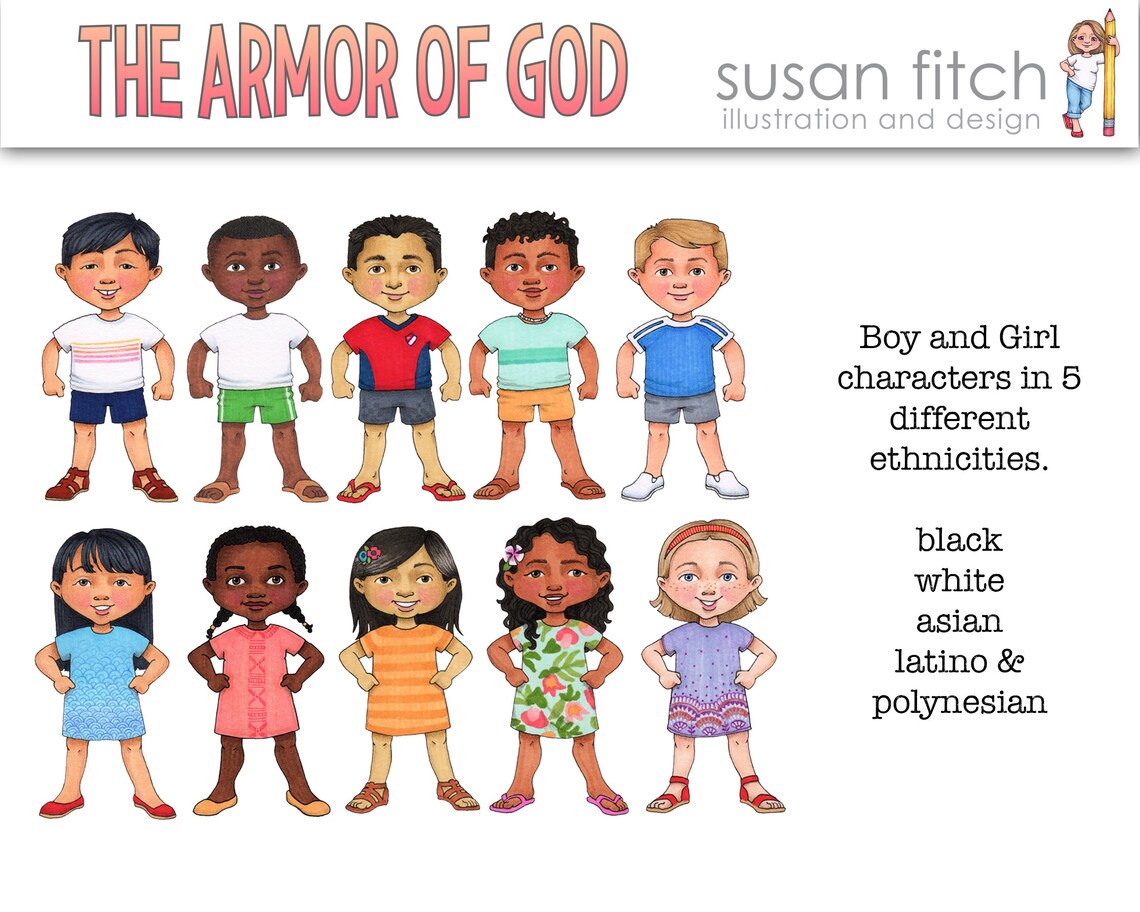The Armor of God Clip Art Printables Paper Dolls - Etsy
