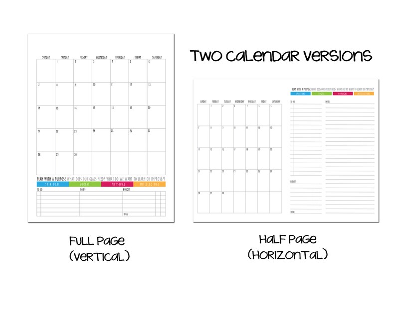 LDS Planning Calendars - Etsy