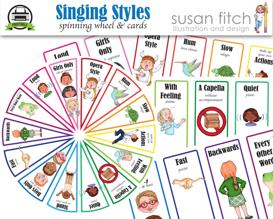 Singing Styles Spin Wheel & Cards - Etsy
